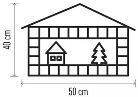 EMOS LED dřevěný adventní kalendář dům, 40x50cm