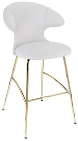 Barová židle Time Flies Barva nohou:: bronz, barva potahu:: bílá