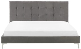 Sametová postel 160 x 200 cm šedá AMBERT Beliani