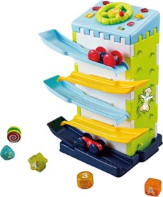 LEAN Toys Vzdělávací skluzavka s autíčky a třídičem světel a zvuků