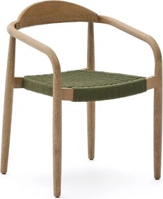 Zelené/v přírodní barvě dřevěné jídelní křeslo Nina – Kave Home