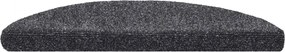 Schodové rohože samolepicí 15 ks 56 x 17 x 3 cm tmavě šedé, půlkulaté 132691