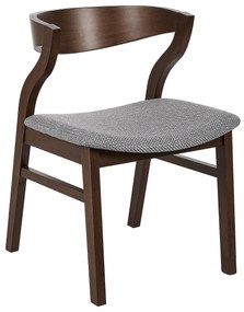 Sada 2 jídelních židlí tmavé dřevo/šedé MAROA Beliani