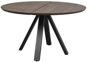 Hnědý dubový jídelní stůl Carradale 130 cm s černými nohami V