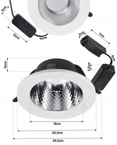 PHILIPS LED bodové světlo kulaté zapuštěné - 24W - 2400lm - 4000K - černé