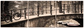 Obraz na plátně - Romantický most přes kanál - panoráma 5137FB (150x50 cm)