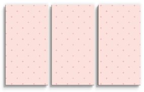 Sablio Obraz - 3-dílný Růžové křížky na světle růžové - 120x80 cm