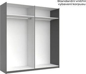 Skříň s posuvnými dveřmi 2,0x2,1m (Dveře Grafit/Zrcadlo) série N Dominika