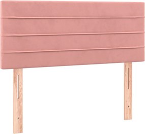 Box spring postel s matrací růžová 100x200 cm samet 3127540