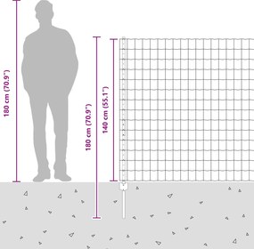 Euro plot s pilotem 10 x 1,4 m Pozinkovaná ocel Stříbrná 3336173