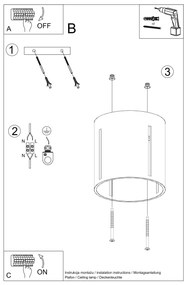 Stropní svítidlo Inez, 1x šedé kovové stínítko