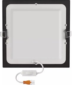 EMOS Černý vestavný LED panel hranatý 225 x 225mm 18W CCT Premium ZD2343