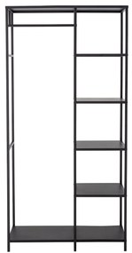 BLOOMINGVILLE Kovová otevřená šatní skříň VALDE černá 82049554