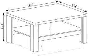 Konferenční stolek Livia 13 (dub ribbeck + bílý lesk). 1057869