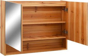 LED koupelnová zrcadlová skříňka dub 80 x 15 x 60 cm MDF 323606