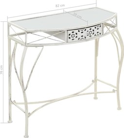 Odkládací stolek ve francouzském stylu kovový 82x39x76 cm bílý 245935