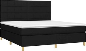 Box spring postel s matrací a LED černá 160x200 cm textil 3135447