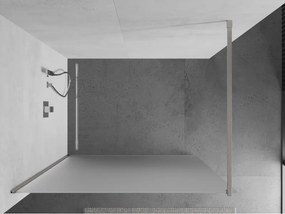 Mexen Kioto, sprchová zástěna Walk-In 110 x 200 cm, 8mm sklo námraza, broušená ocel profil, 800-110-101-97-30