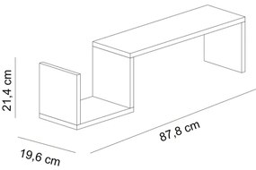 Nástěnná police BIENCE 21,4x87,8 cm bílá