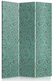 Ozdobný paraván Mosaic Turquoise - 110x170 cm, třídílný, obustranný paraván 360°