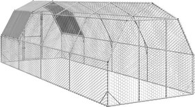 Výběh pro slepice se střechou 2,5x8x2,25 m pozinkovaná ocel 3328528