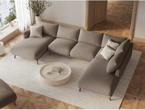 Taupe rohová pohovka (do "U") Naomi – Micadoni