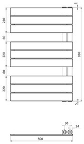 Aqualine Aqualine, MYTHOS topné těleso 500x830 mm, bílá, LLM508W