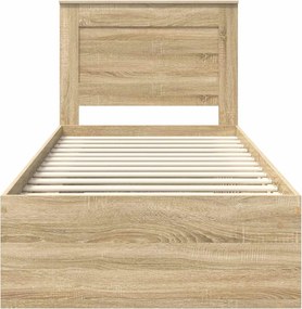 Rám postele s čelo Sonoma dub 75 x 190 cm Masivní borové dřevo 3410146