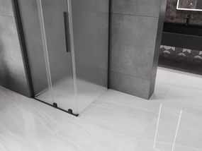 Mexen Velar, sprchový kout s posuvnými dveřmi 100 x 100 cm, 8mm sklo námraza, černá matná, 871-100-100-31-70