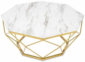 Konferenční stolek VOLARE 100 cm bílý/zlatý
