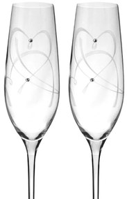 SWAROVSKI HEARTS SKLENICE NA ŠAMPAŇSKÉ 210ML SADA 2KS