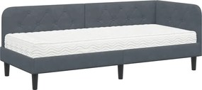 Rohový rám postele Tmavě šedá 80 x 200 cm samet 3394135
