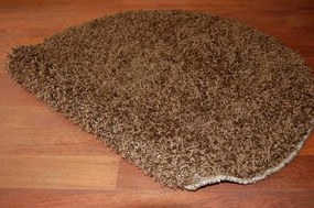 Kulatý koberec SHAGGY Hiza 5cm hnědý