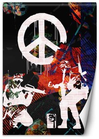 Fototapeta, Banksy Graffiti Válka Mír - 100x140 cm