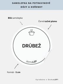 Samolepka na kořenky DRŮBEŽ bílá 5 cm tučné písmo