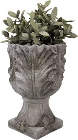 Šedý antik cementový rustikální květináč - Ø 16*24 cm
