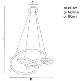 LED Stmívatelný lustr na lanku LED/85W/230V 3000-6500K pr. 49 cm + DO