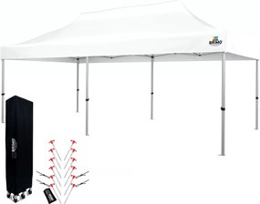 BRIMO Nůžkový párty stan EXCLUSIVE ALU 3x6 m bez stěn bílý