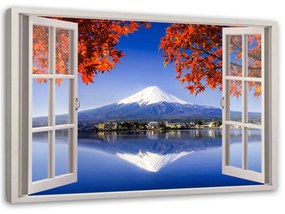 Obraz na plátně Pohled z okna na horu Fudži - 60x40 cm