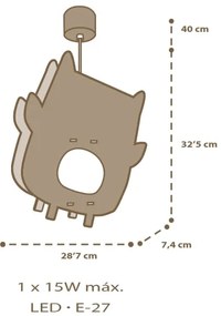Dalber 63397 - Dětský lustr OWL 1xE27/15W/230V