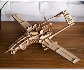 Ugears 3D dřevěné mechanické puzzle Bojový dron Bayraktar TB2 / od 14