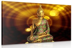 Obraz socha Budhu s abstraktním pozadím - 120x80 cm