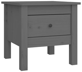 Odkládací stolek šedý 40 x 40 x 39 cm masivní borovice - Default Title