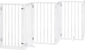 Zábrana pro psy s dvířky skládací 12 panelů bílá 600 cm topol 3155539