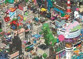 HEYE Puzzle Pixorama: Berlínské pátrání / 1000 dílků / 70 x 50 cm