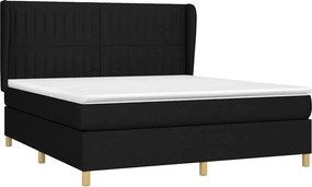 Box spring postel s matrací černá 180x200 cm textil 3128703