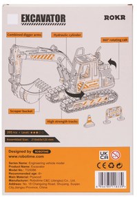 RoboTime dřevěné 3D puzzle Bagr
