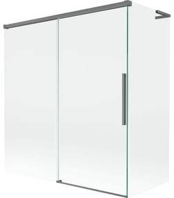 Mexen Rox L vanová zástěna 2-křídlová posuvná 150 + 70 x 150 cm, transparentní, gun metal - 8C9L-150-070-95-00