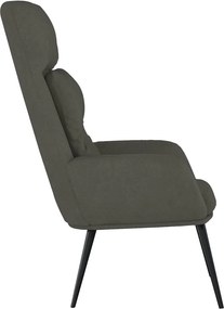 Relaxační křeslo tmavě šedé umělá broušená kůže 341282