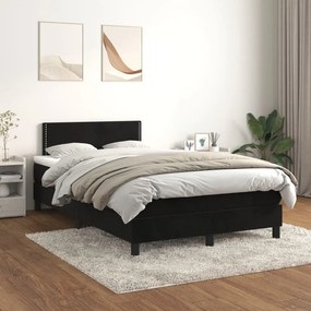 Box spring postel s matrací černá 120 x 200 cm samet 3141235